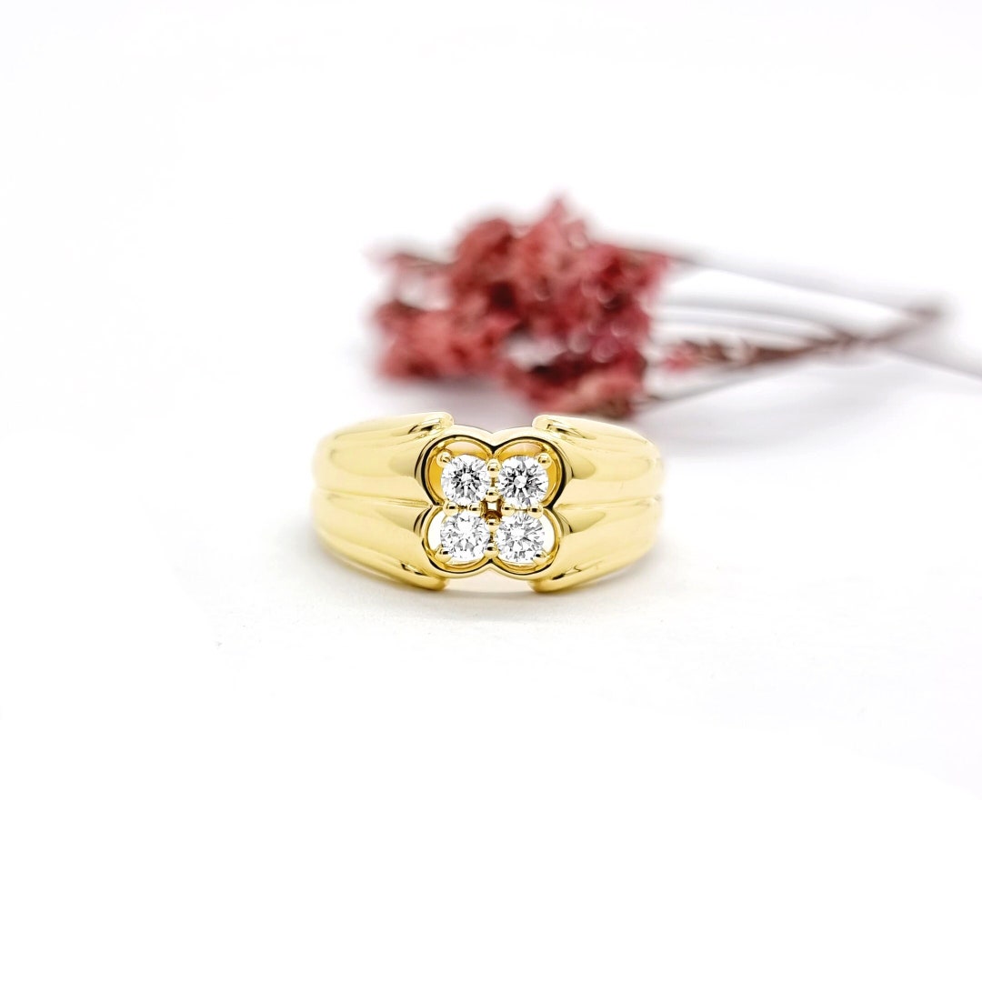 Real Diamond Ring for Him , Men's Wedding Ring , Hallmarked Gold Ring ...