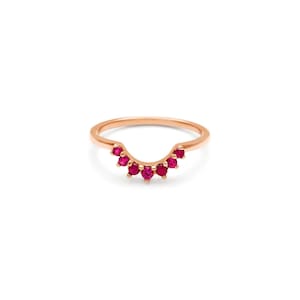 14K Gold Ruby Nesting Ring: Enhancer Band - Etsy