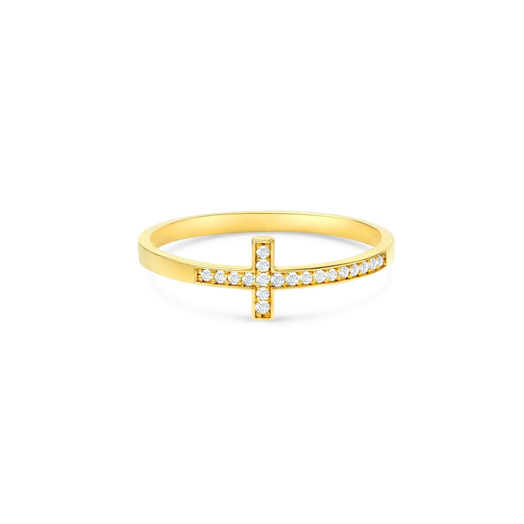 Diamond Cross Ring , Sideways Cross Ring , Delicate Cross Ring , Dainty ...