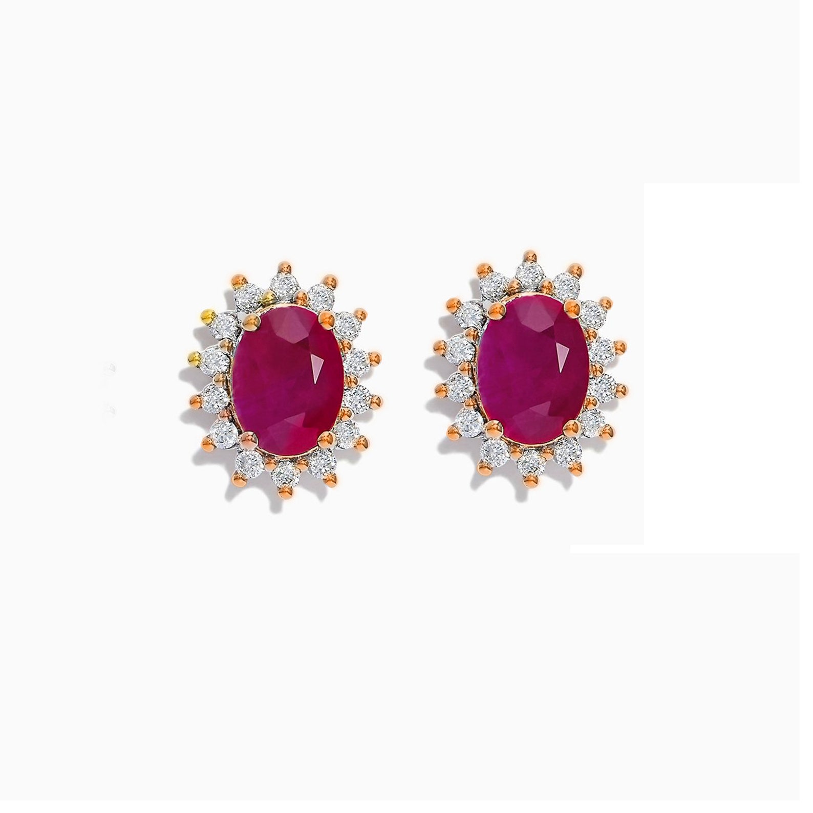 Natural Ruby Earrings Diamond-ruby Earring Studs Flawless - Etsy UK
