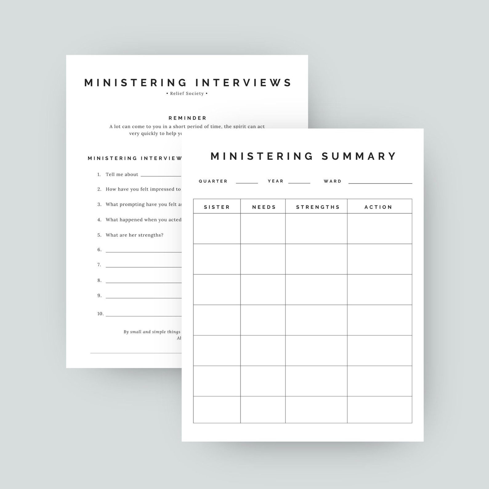 Ministering Interviews Downloadable | LDS Ministering Interviews ...