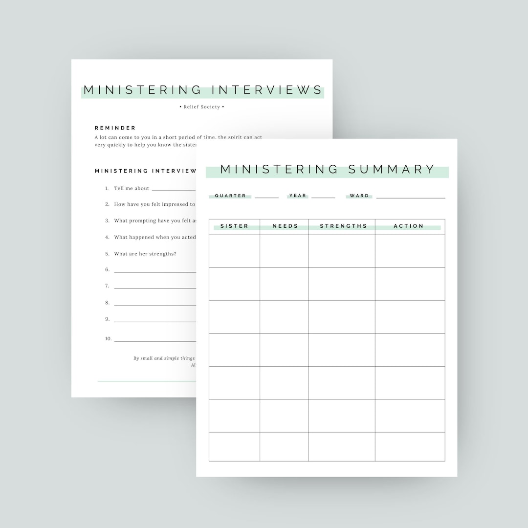 Ministering Interviews Downloadable | LDS Ministering Interviews ...