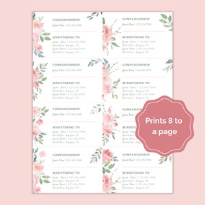 Relief Society Ministering Assignment Printable Card | Editable | Canva ...