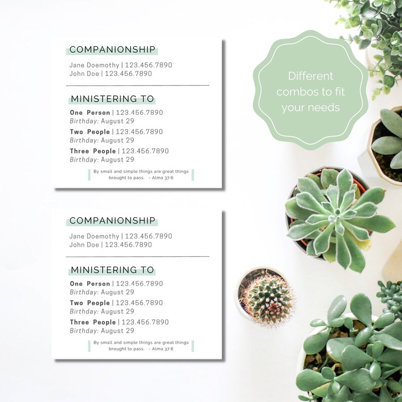 Relief Society Ministering Assignment Printable Card | Editable | Canva ...