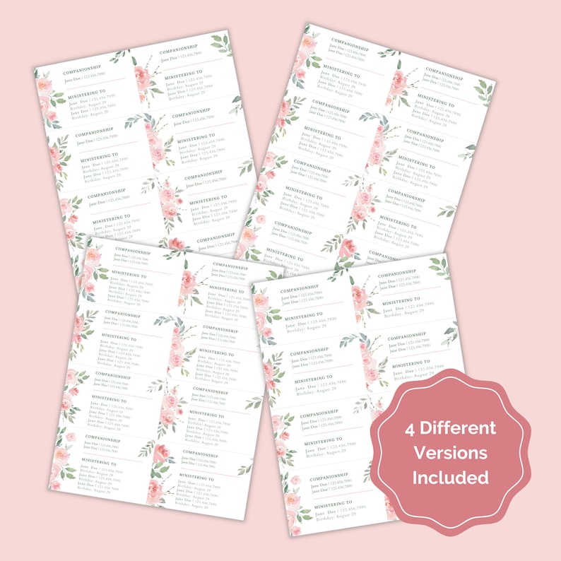 Relief Society Ministering Assignment Printable Card | Editable | Canva ...
