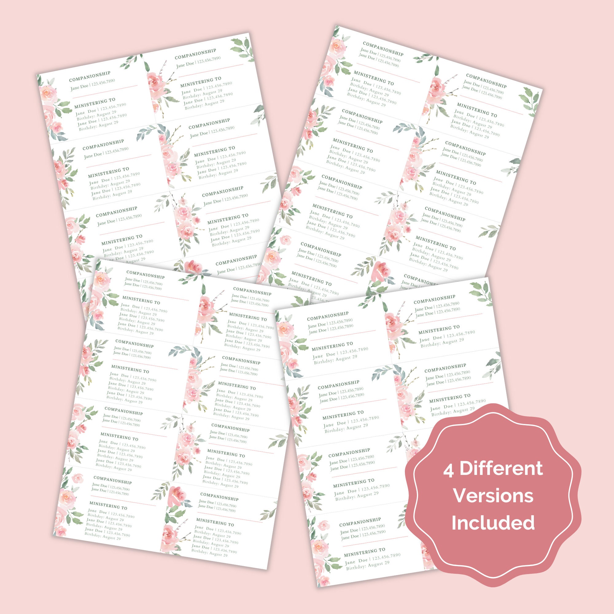 Relief Society Ministering Assignment Printable Card | Editable | Canva ...