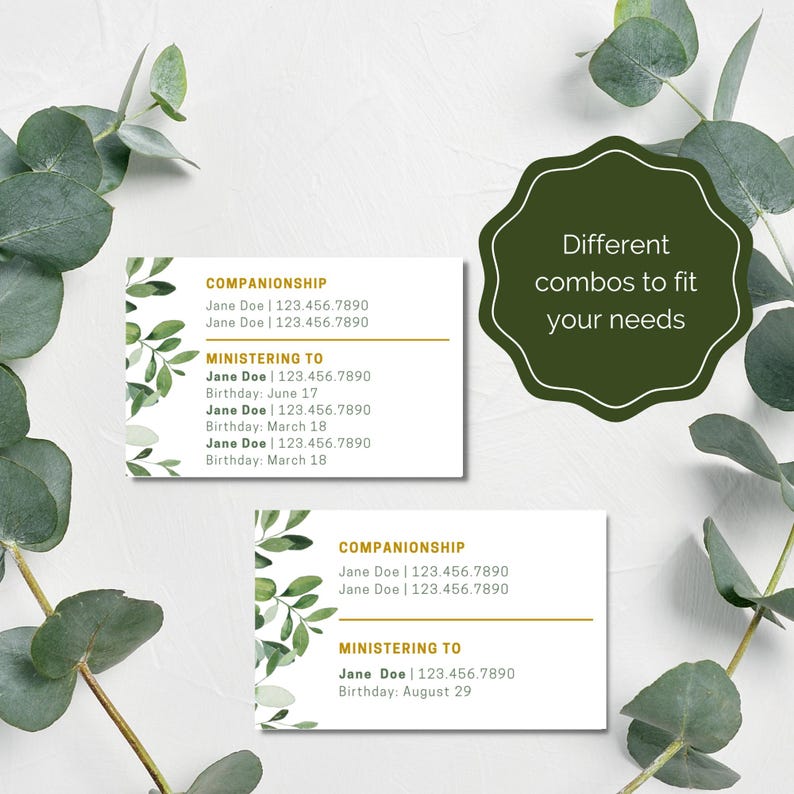 Relief Society Ministering Assignment Printable Card | Editable | Canva ...