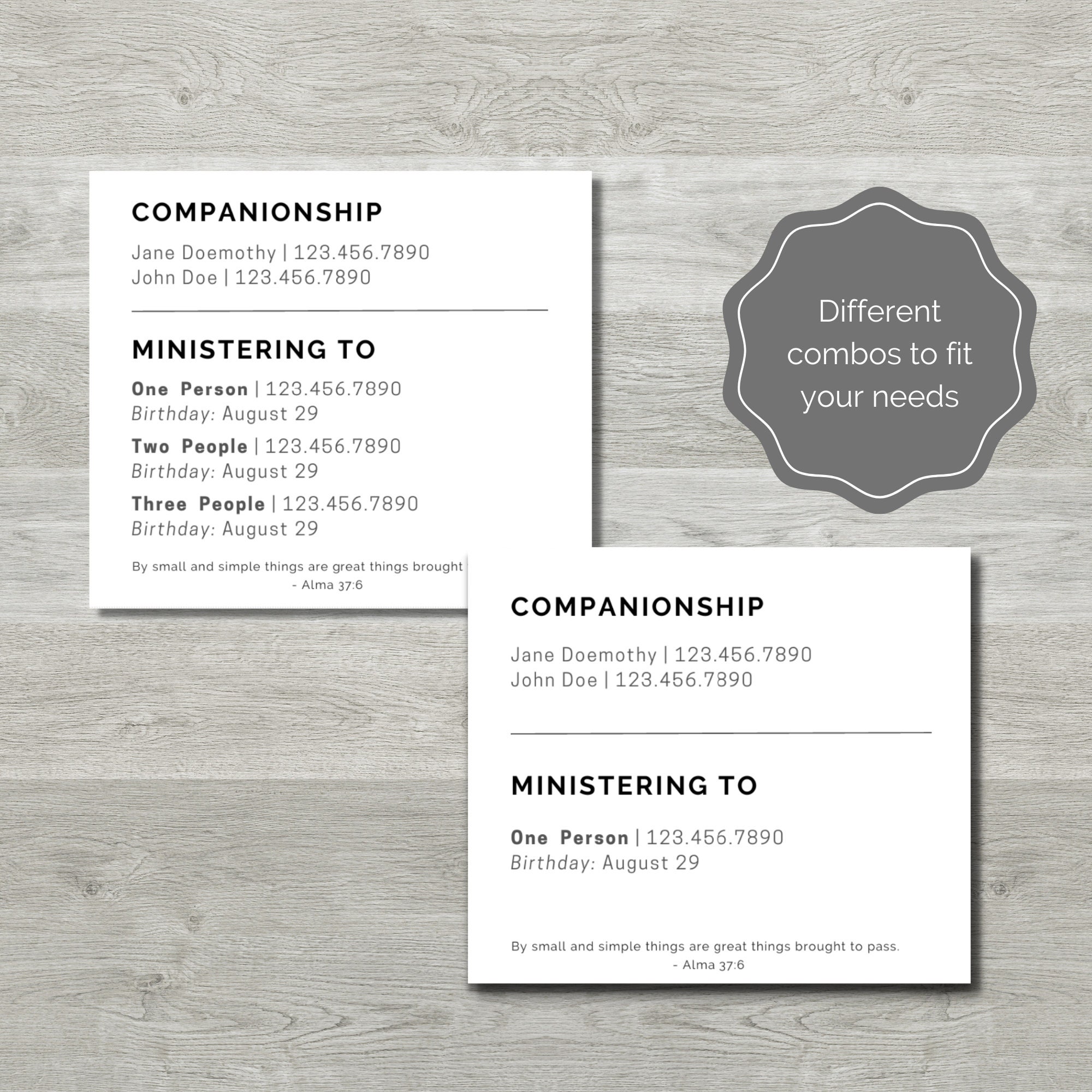 Relief Society Ministering Assignment Printable Card | Editable | Canva ...