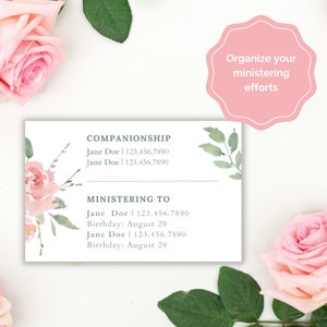 Relief Society Ministering Assignment Printable Card | Editable | Canva ...