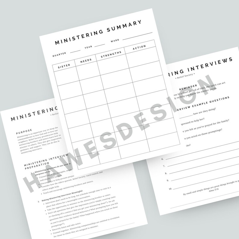 Ministering Interviews Downloadable | LDS Ministering Interviews ...