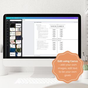 Editable Vision Board | Family Goals Template | Printable Visual ...