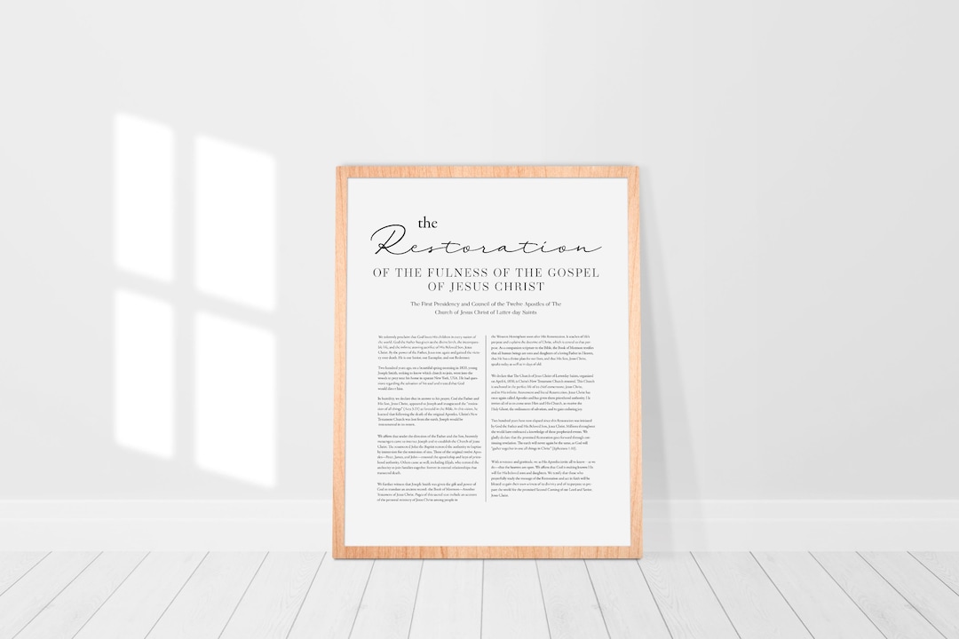 The Restoration Proclamation Printable | Church of Jesus Christ Art ...