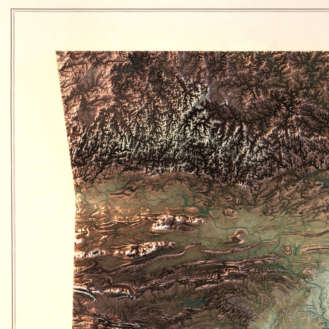 Arkansas Topographic Map Art Print: Shaded Relief Wall Decor - Etsy