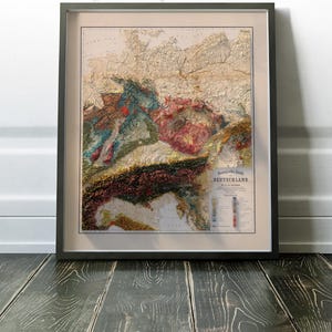 Geological Map of Germany (1869) - Vintage Wall Decor - Topography ...