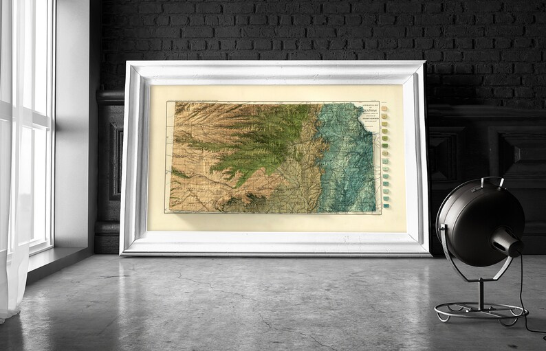 Geological Map of Kansas 1945 Vintage Map Art Print - Etsy