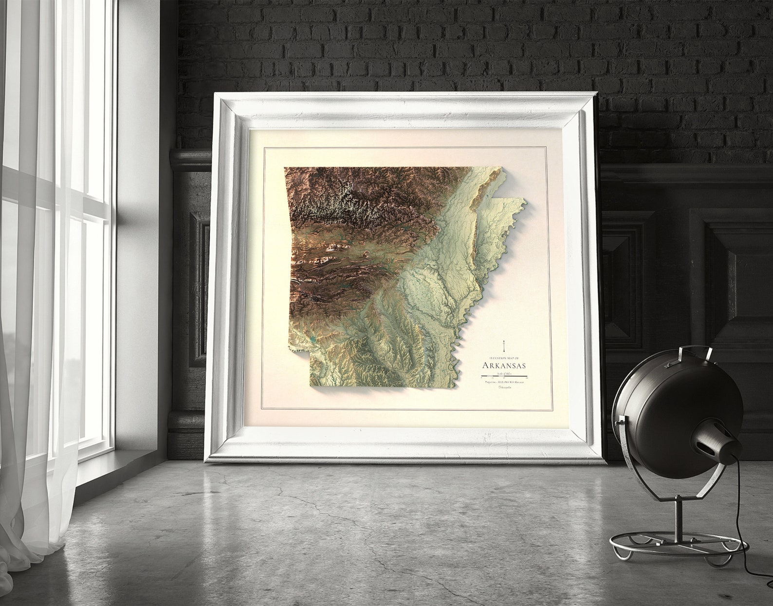 Arkansas Topographic Map Art Print: Shaded Relief Wall Decor - Etsy