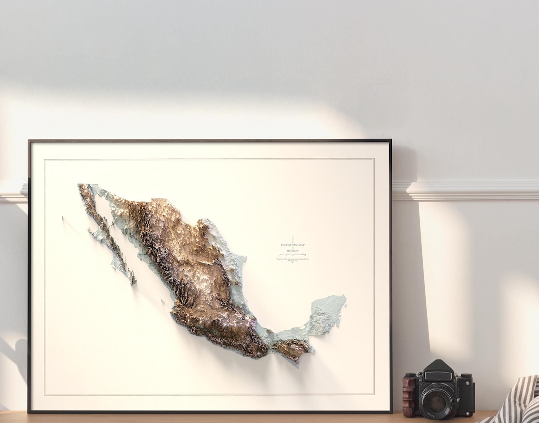 Mexico Elevation Map - Topography Map - Wall Decor Art Print - Etsy