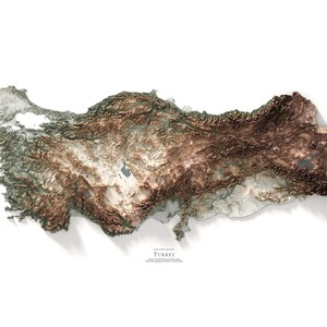 Turkey Elevation Map 01 Wall Decor Topography Elevation Art Print ...