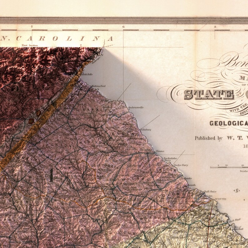 Georgia Vintage Map Art Print - Etsy