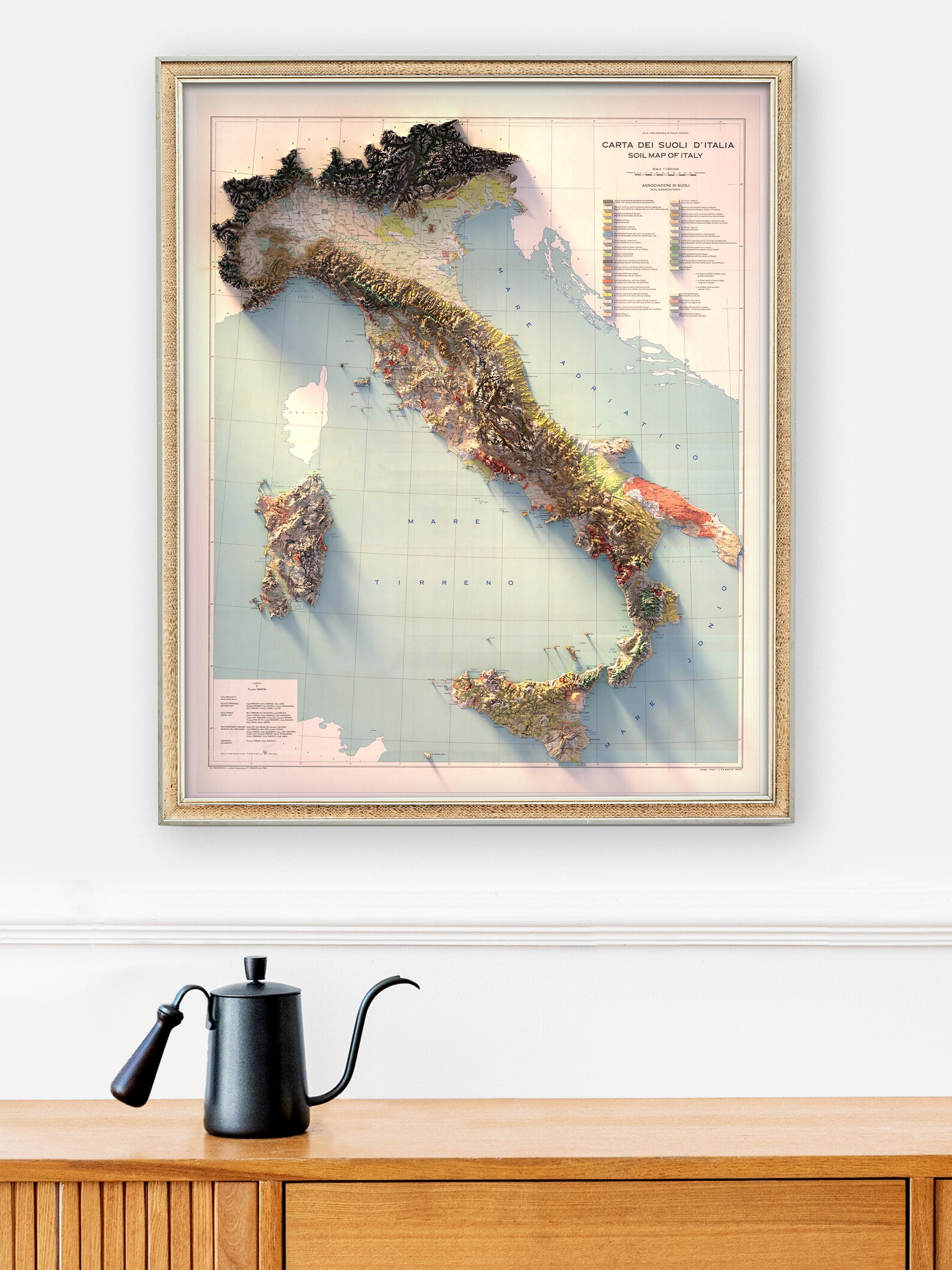 Italy Soil Map Vintage Map Print - Etsy
