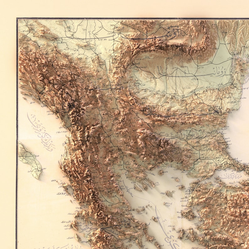 Ottoman Empire Map Print (1893): Topographic Wall Art - Etsy