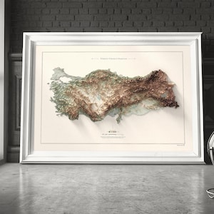 Turkey Elevation Map 01 - Wall Decor - Topography - Elevation - Art ...