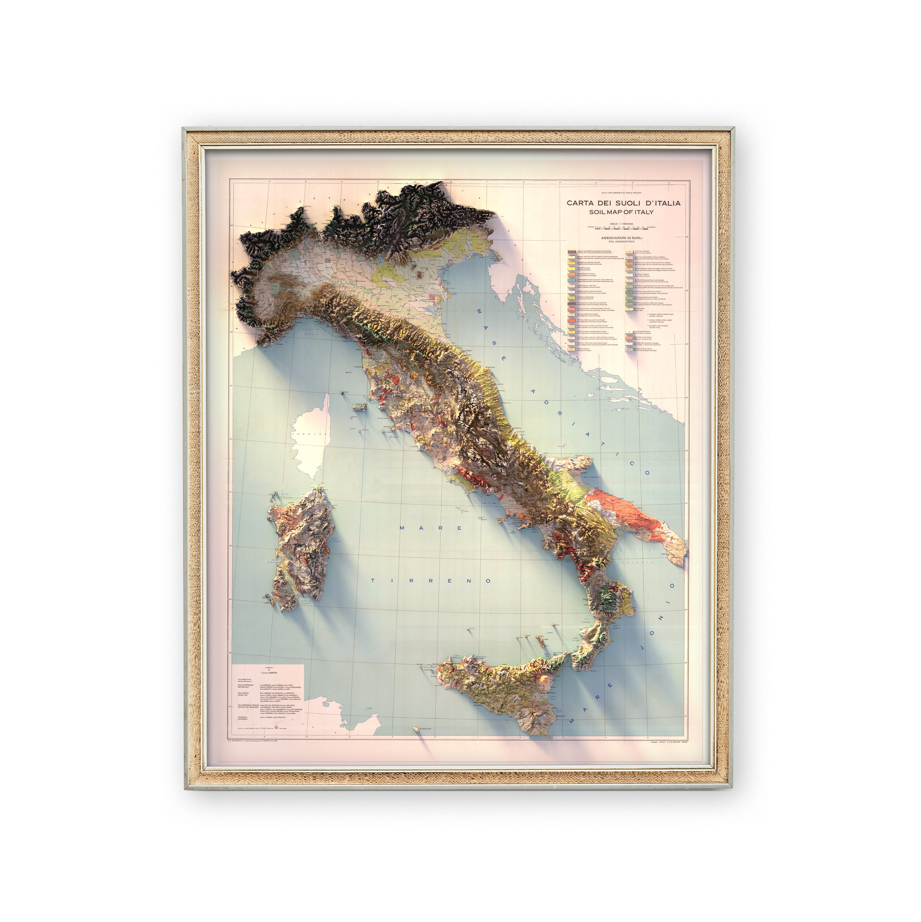 Italy Soil Map Vintage Map Print - Etsy