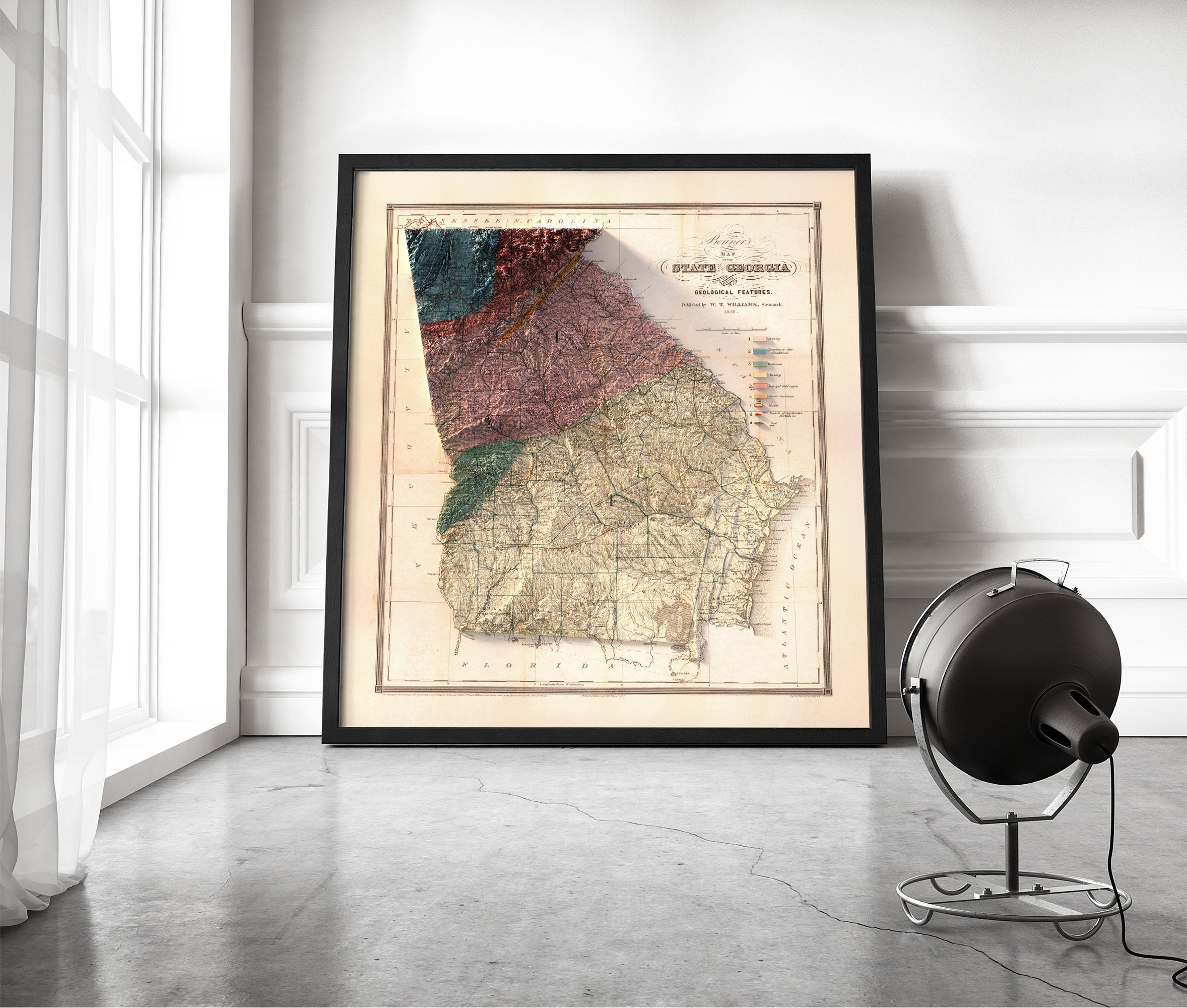 Georgia Vintage Map Art Print - Etsy