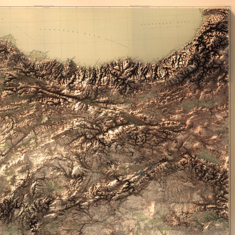Relief Map of Turkey: Topographic Art Print, Unique Wall Decor - Etsy