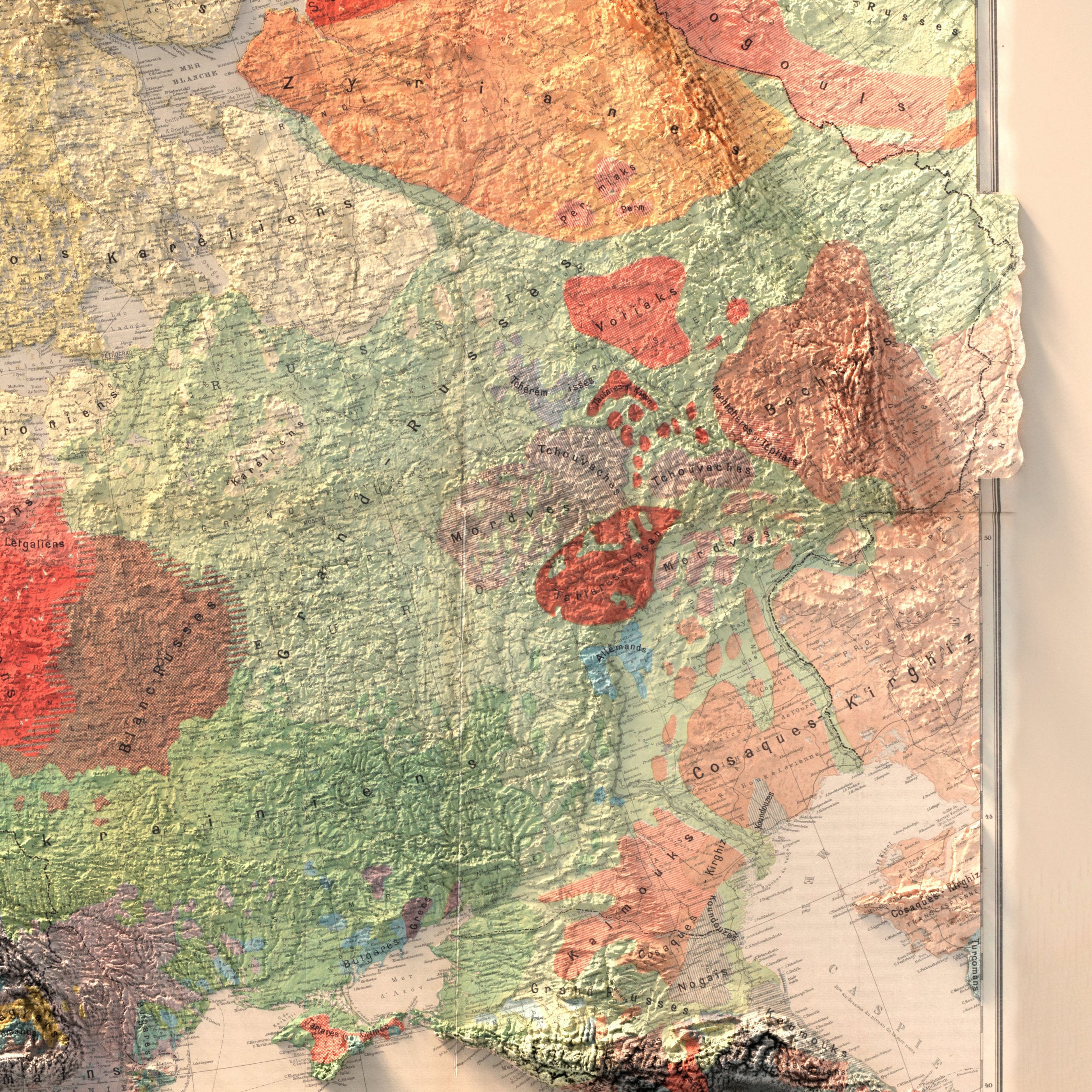 Vintage Ethnographic Map of Europe: Topographic Art Print - Etsy