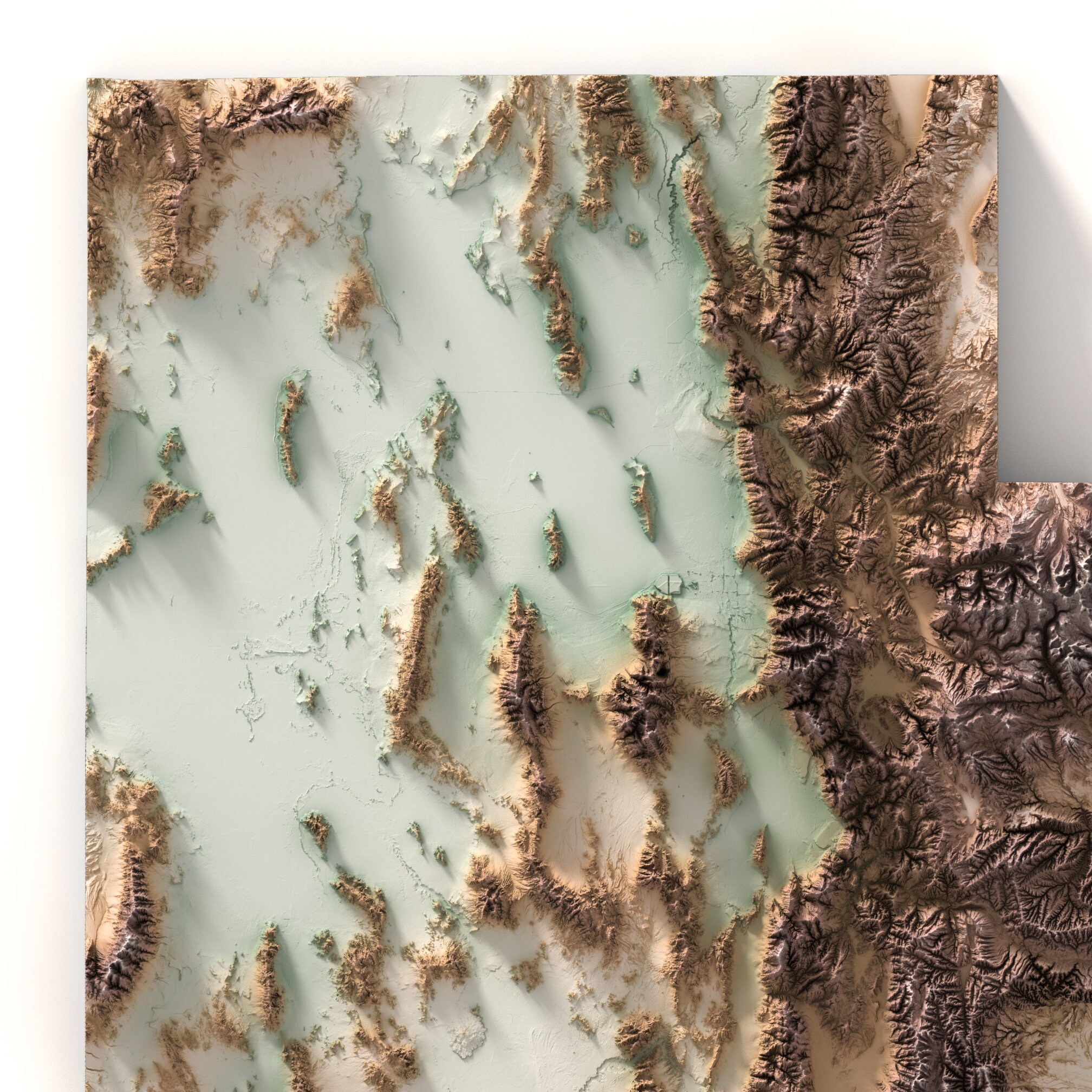 Utah 01 Shaded Relief Map Wall Decor Topography Giclée Print on Fine ...