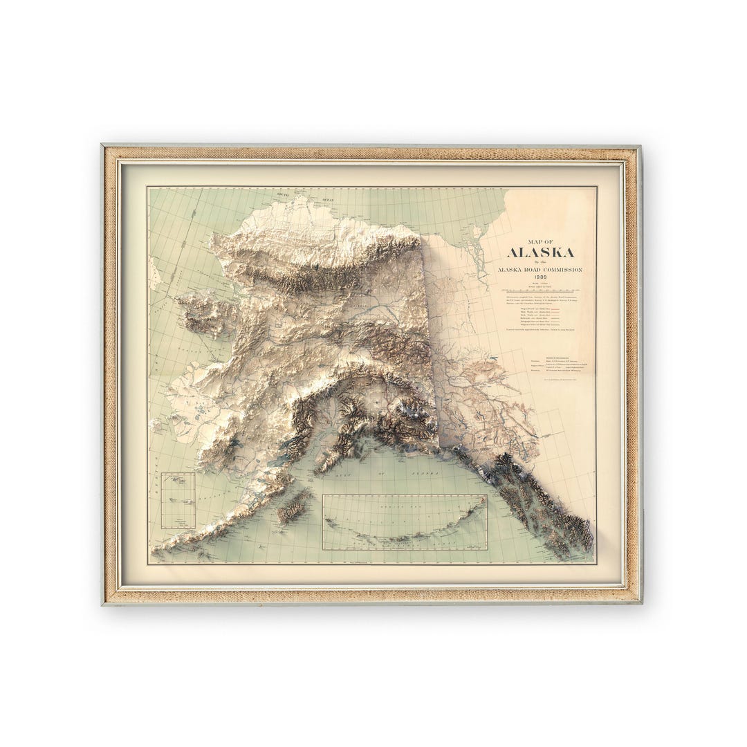 Alaska Topographic Map (1909): Vintage Style Art Print - Etsy