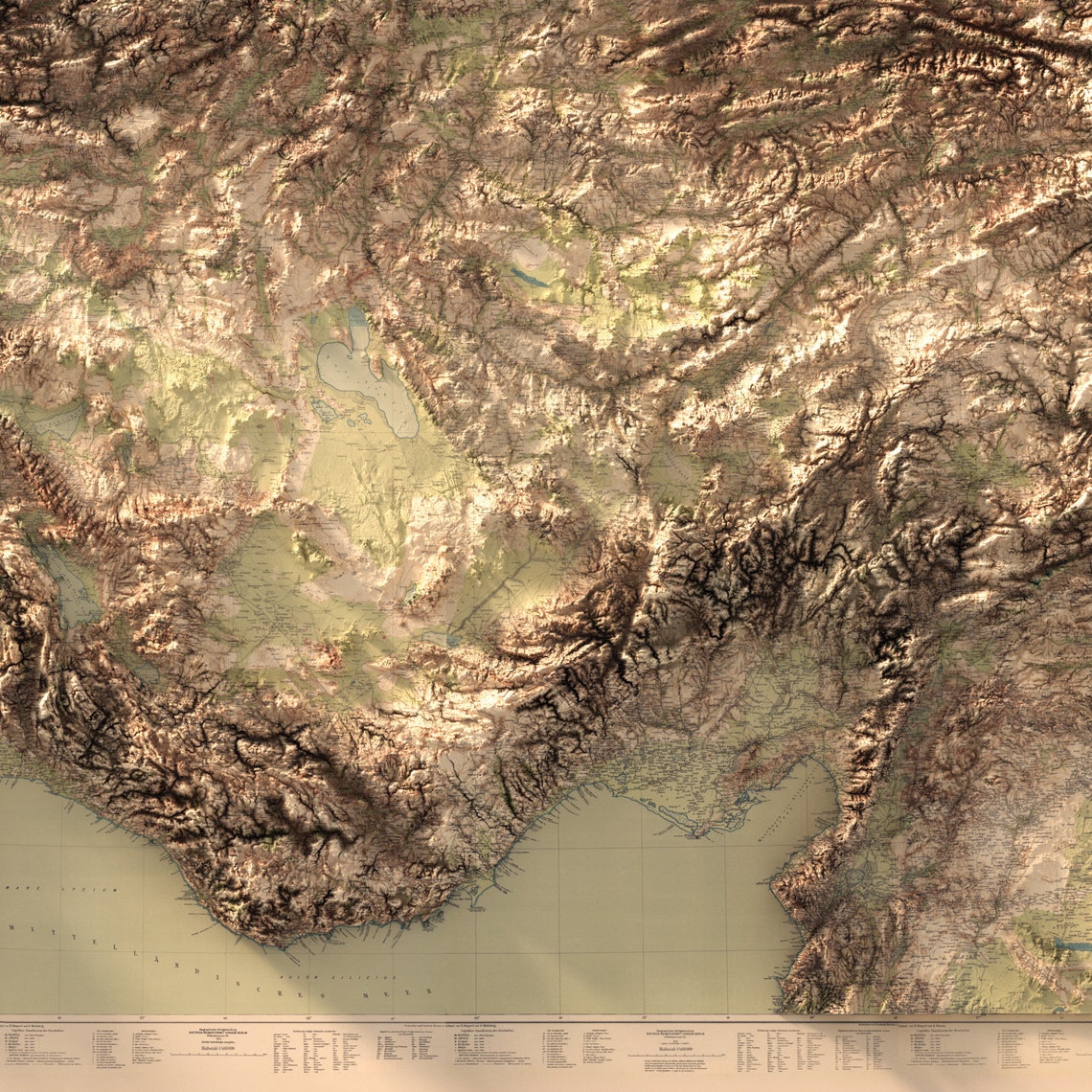 Relief Map of Turkey: Topographic Art Print, Unique Wall Decor - Etsy
