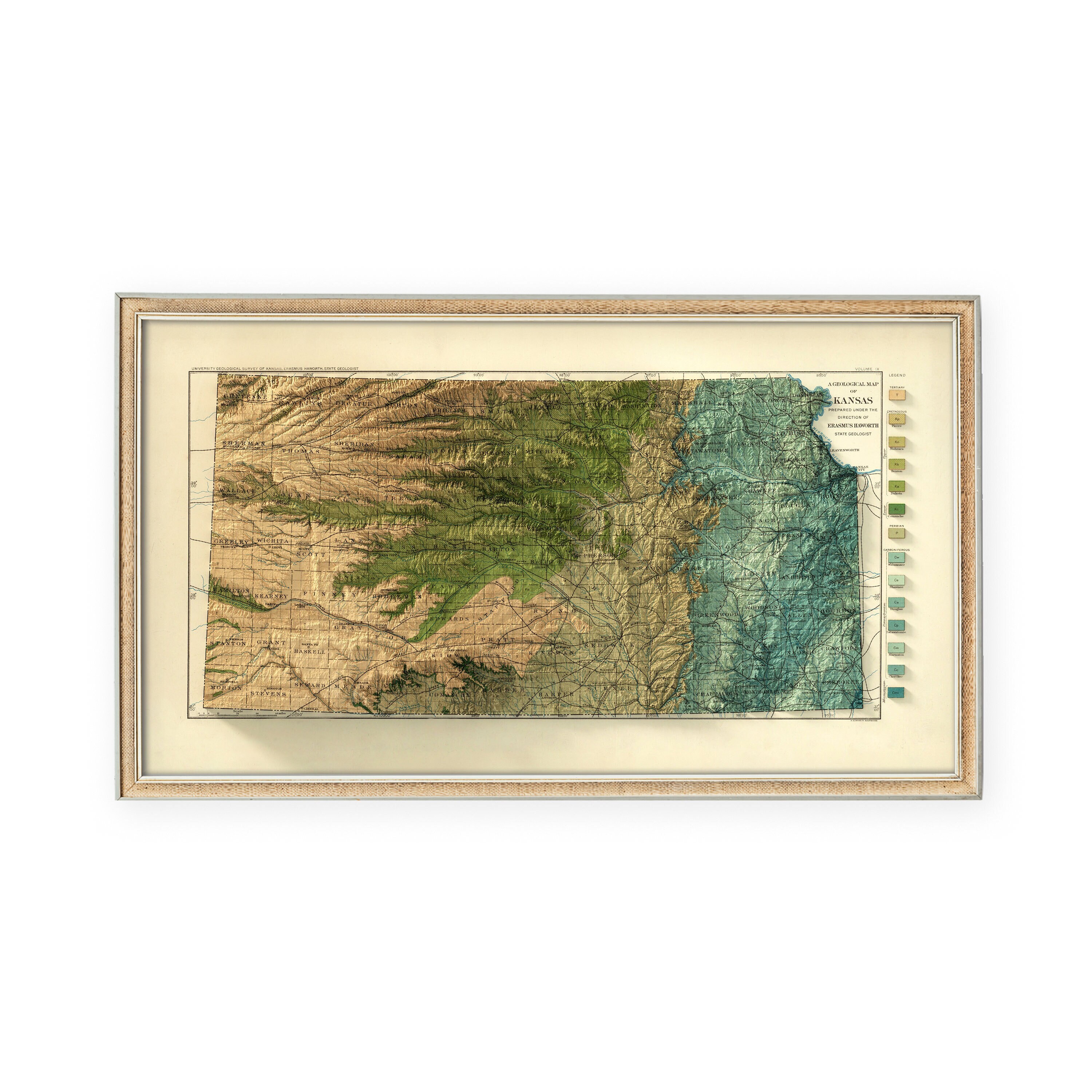 Geological Map of Kansas 1945 Vintage Map Art Print - Etsy