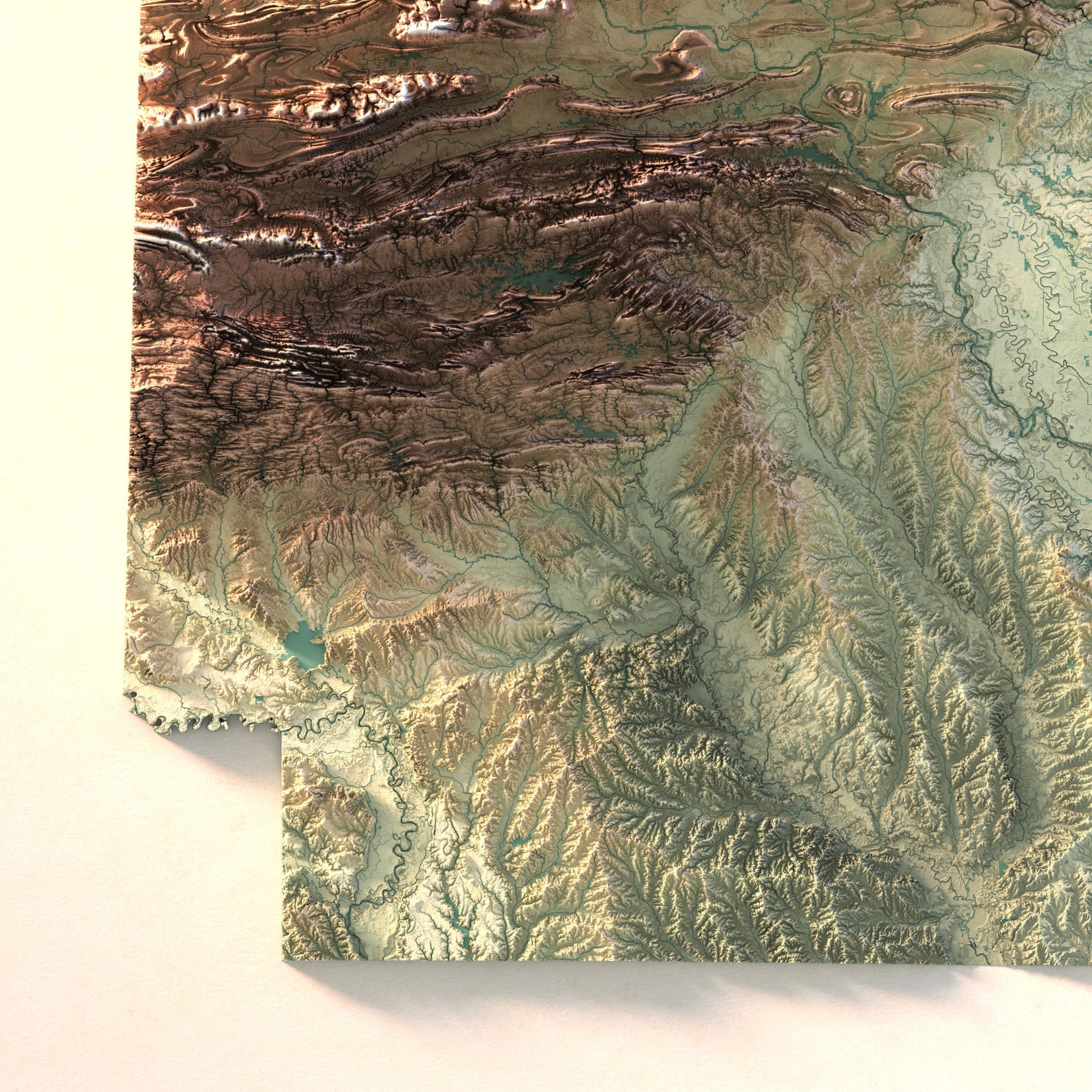 Arkansas Topographic Map Art Print: Shaded Relief Wall Decor - Etsy