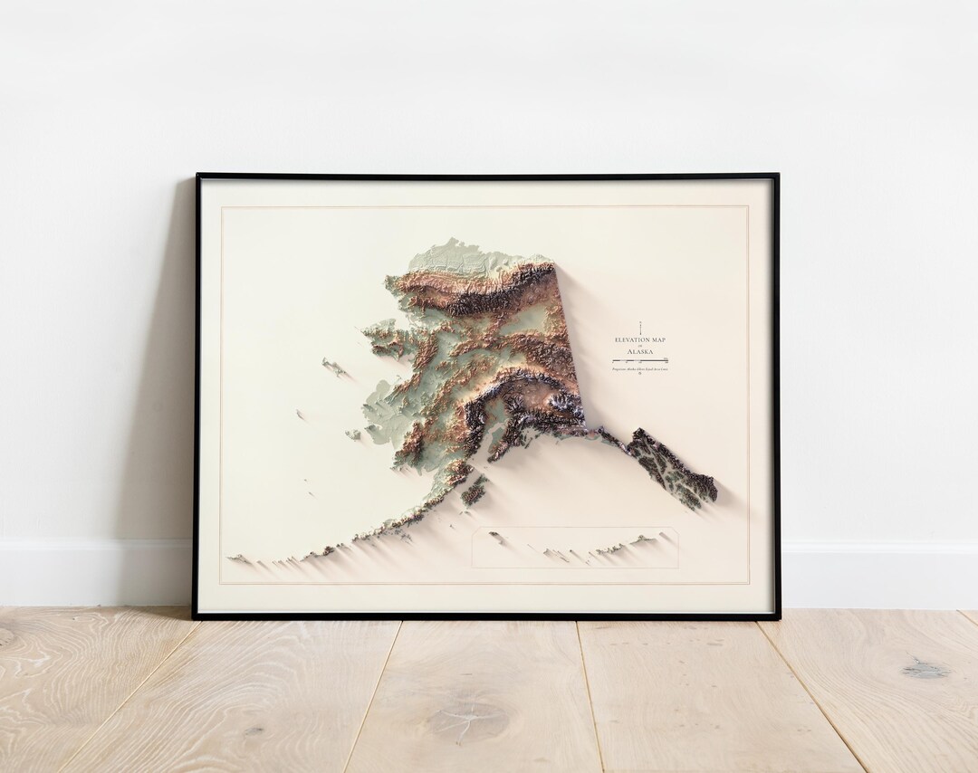 Alaska Topographic Map Print: Vintage Style Green Tint - Etsy