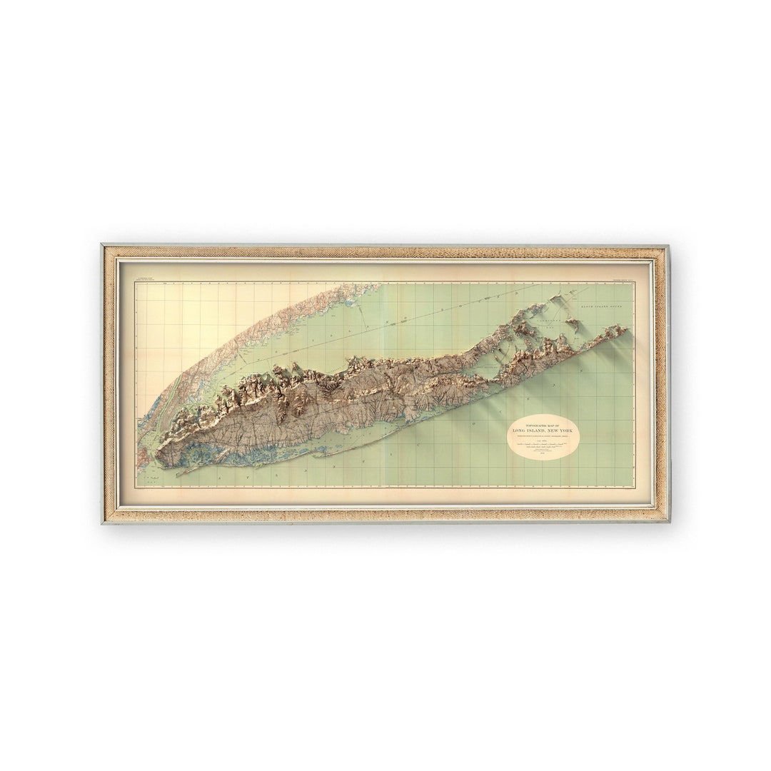 Long Island, NY 1913 - Topographic Map - Wall Decor - Vintage Map Art ...