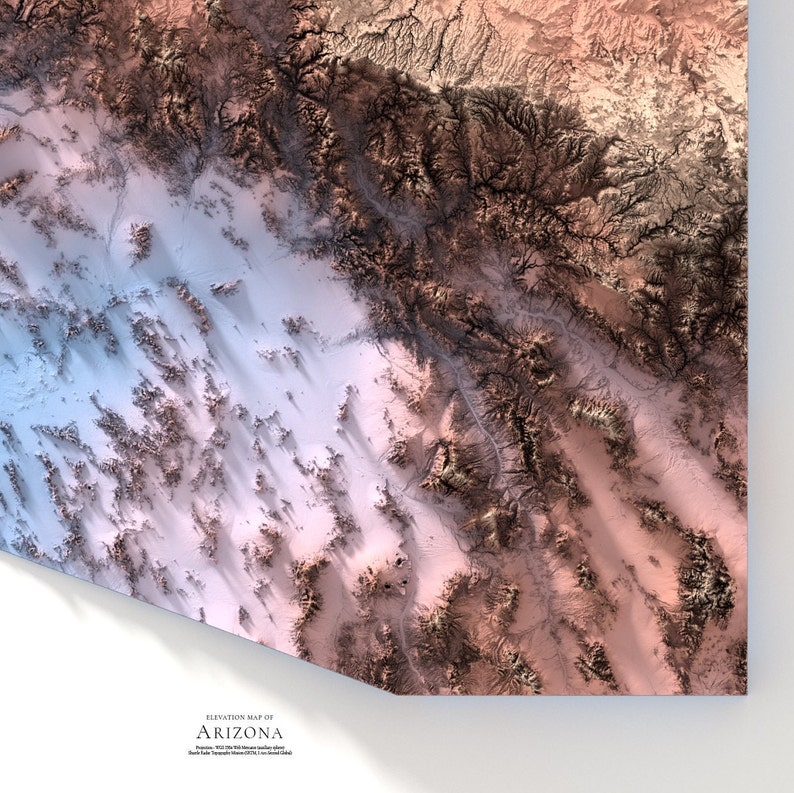 Elevation map of arizona