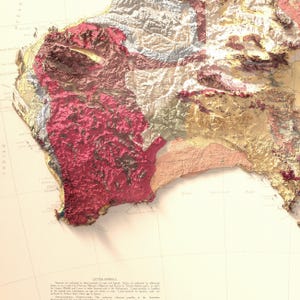 Vintage Geological Map of Australia & New Guinea: 1952 Art Print - Etsy