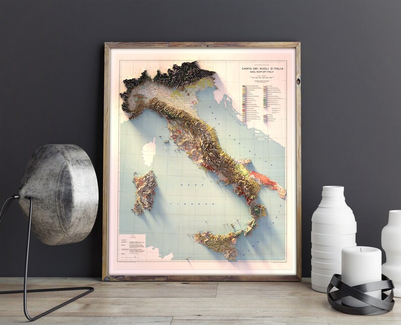 Italy Soil Map Vintage Map Print - Etsy