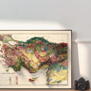First Geological Map of Turkey (anatolia, 1920) - Wall Decor - Vintage ...