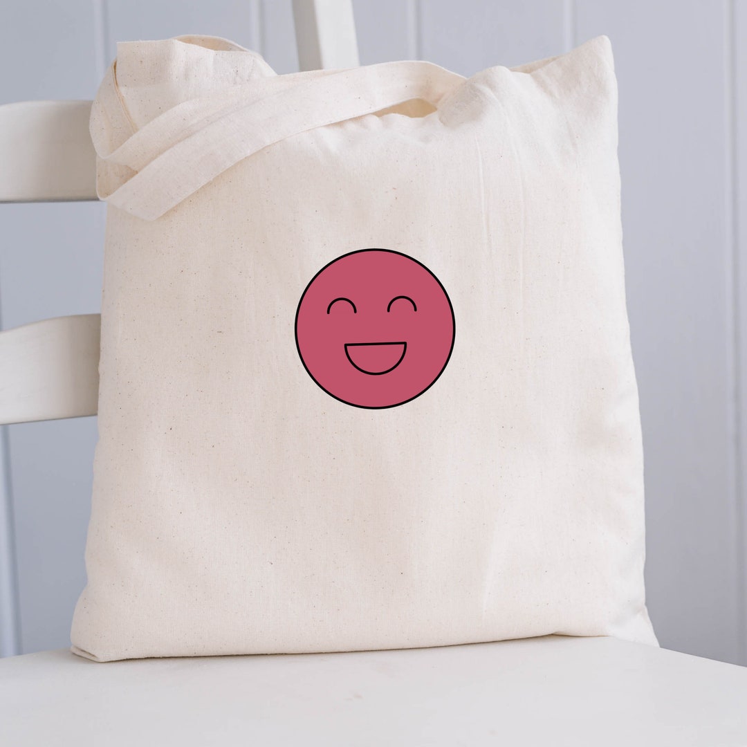 Embroidered Smiley Face Tote Bag Happy Face Bag Retro Smiley - Etsy
