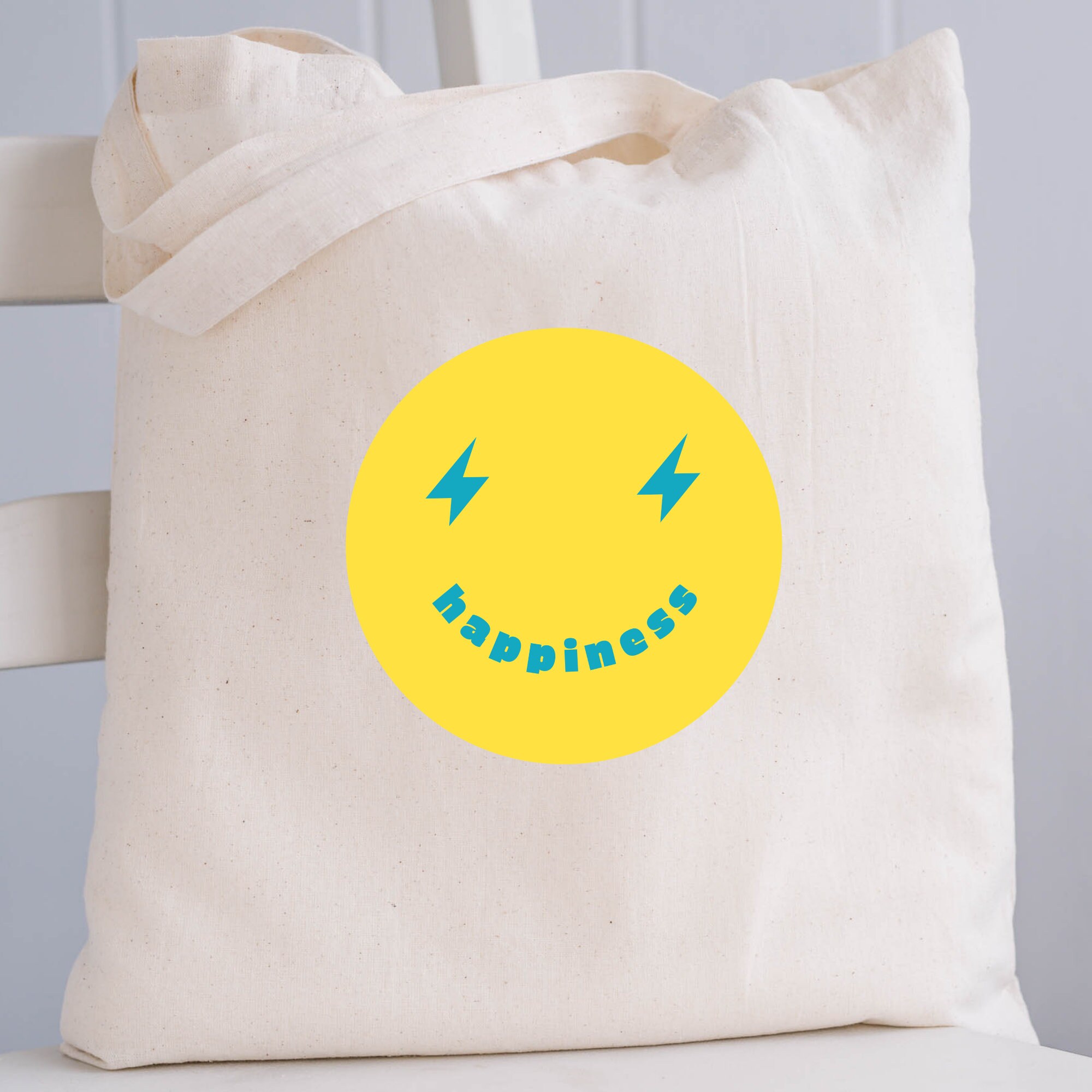 Smiley Face Tote Bag, Happiness, Retro Smiley Face, Trendy Gifts ...