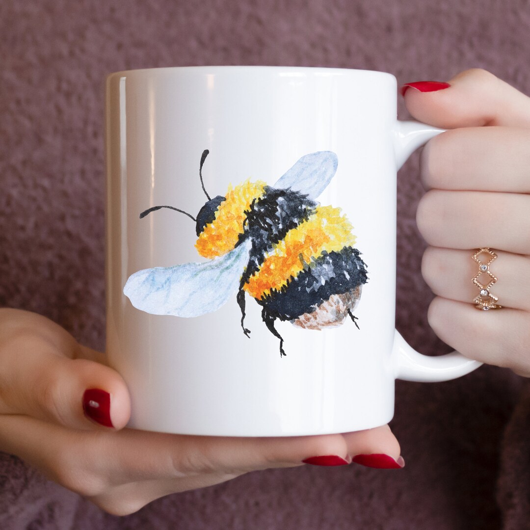 Watercolor Bee Mug, Bumblebee Coffee Mug, Gift for Her, Honeybee Mug ...