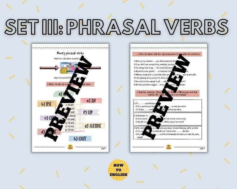 ESL MONEY BUNDLE: Vocabulary, Idioms, Phrasal Verbs | Printable ...