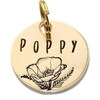 Poppy Flower Dog Tag | Engraved | Copper | Personalized | Pet Cat Id ...