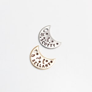 Starry Night Moon Shape Dog Id Tag Starry Night Pet ID Tag | Etsy