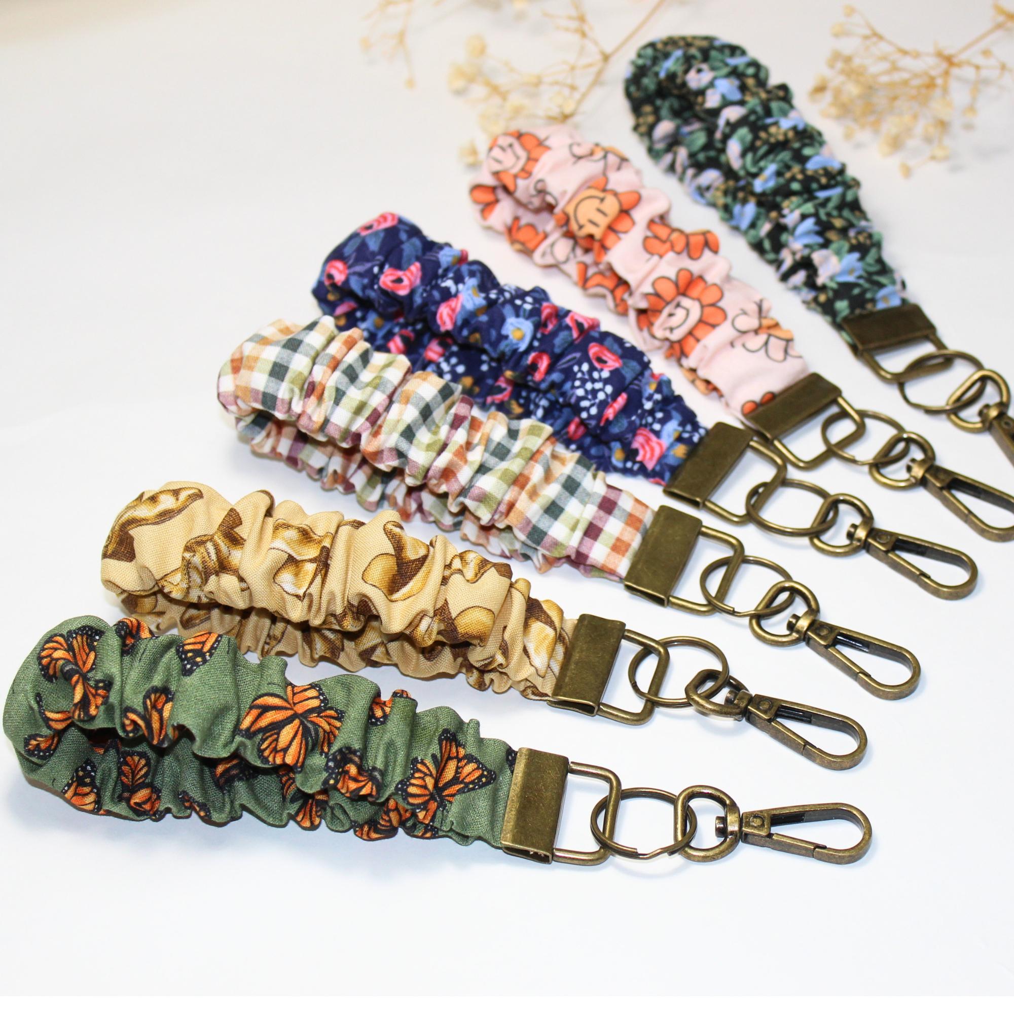 Rifle Paper Co. Cotton Scrunchie Wristlet Keychain | USA Made Key Fob ...