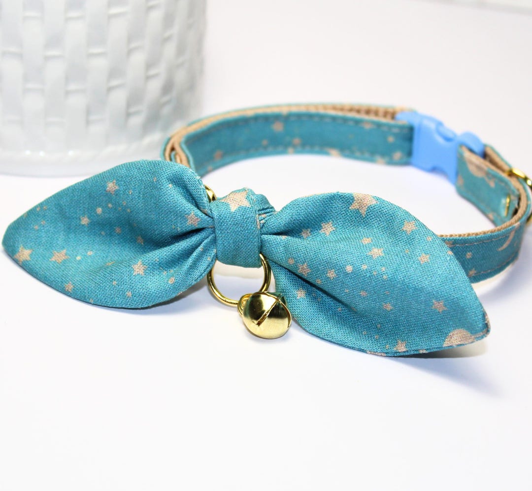 Blue Sky Cat and Kitten Collar With Bow and Bell • Cat Collar With ...