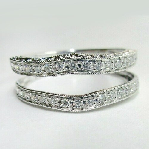 Enhancer Ring Band Two-tone Women's 2.00 Ct Round-cut | Etsy